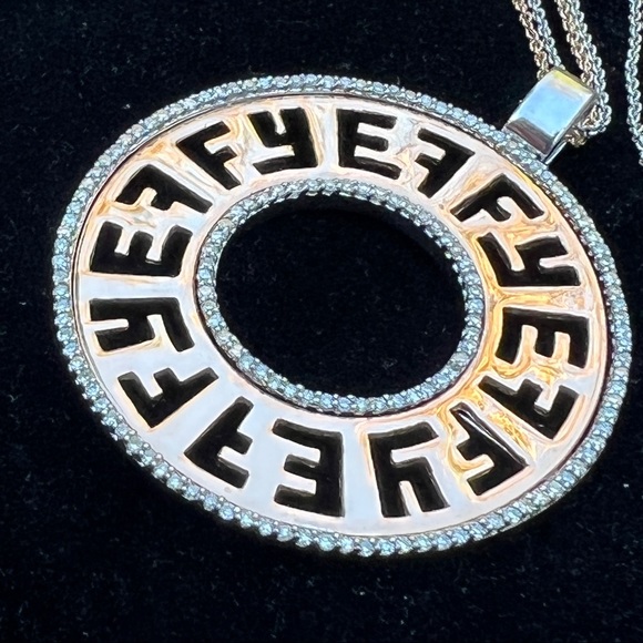 Effy | Jewelry | Effy 4k Signature Logo Medallion Necklace 116tcw ...